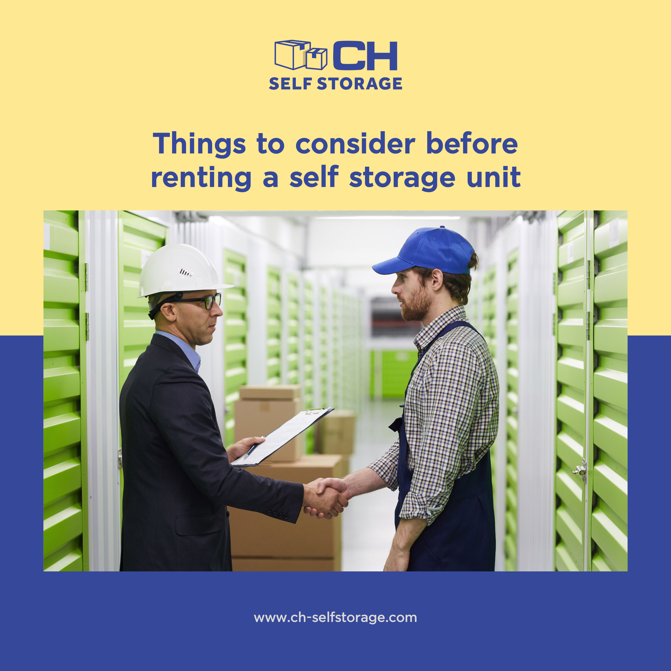 Things to Consider Before Renting a Self Storage Unit - CH Self Storage